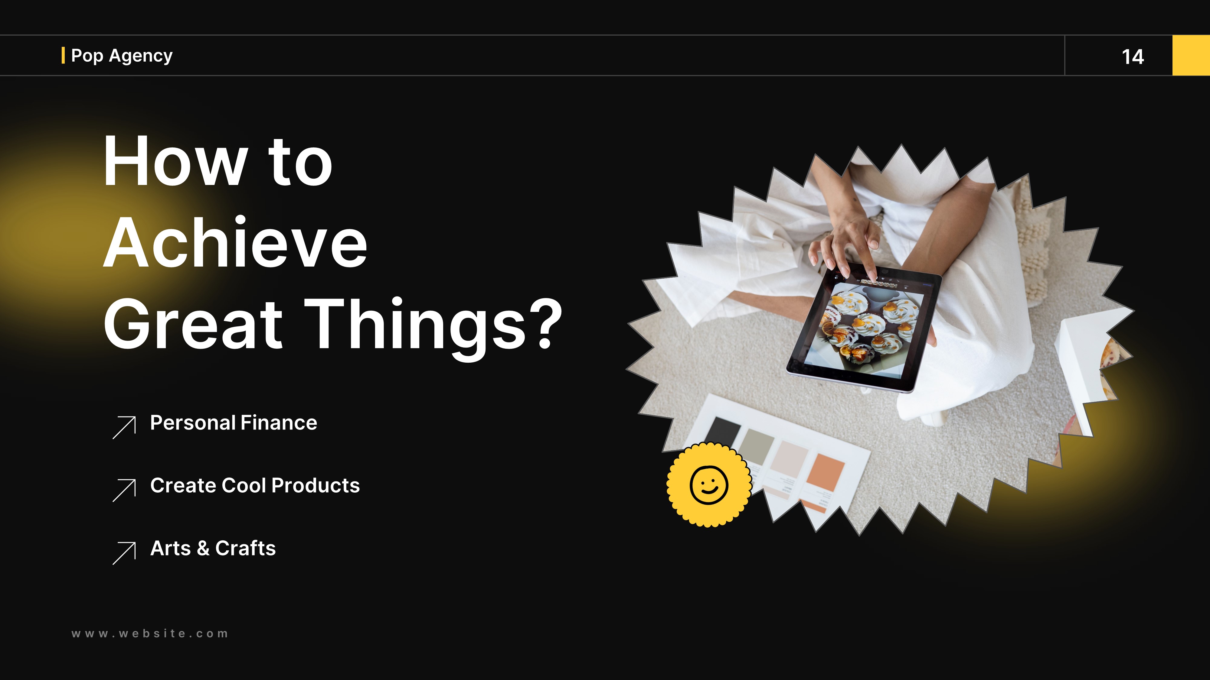 Pop Agency Creative Business PowerPoint Template, Presentation Templates