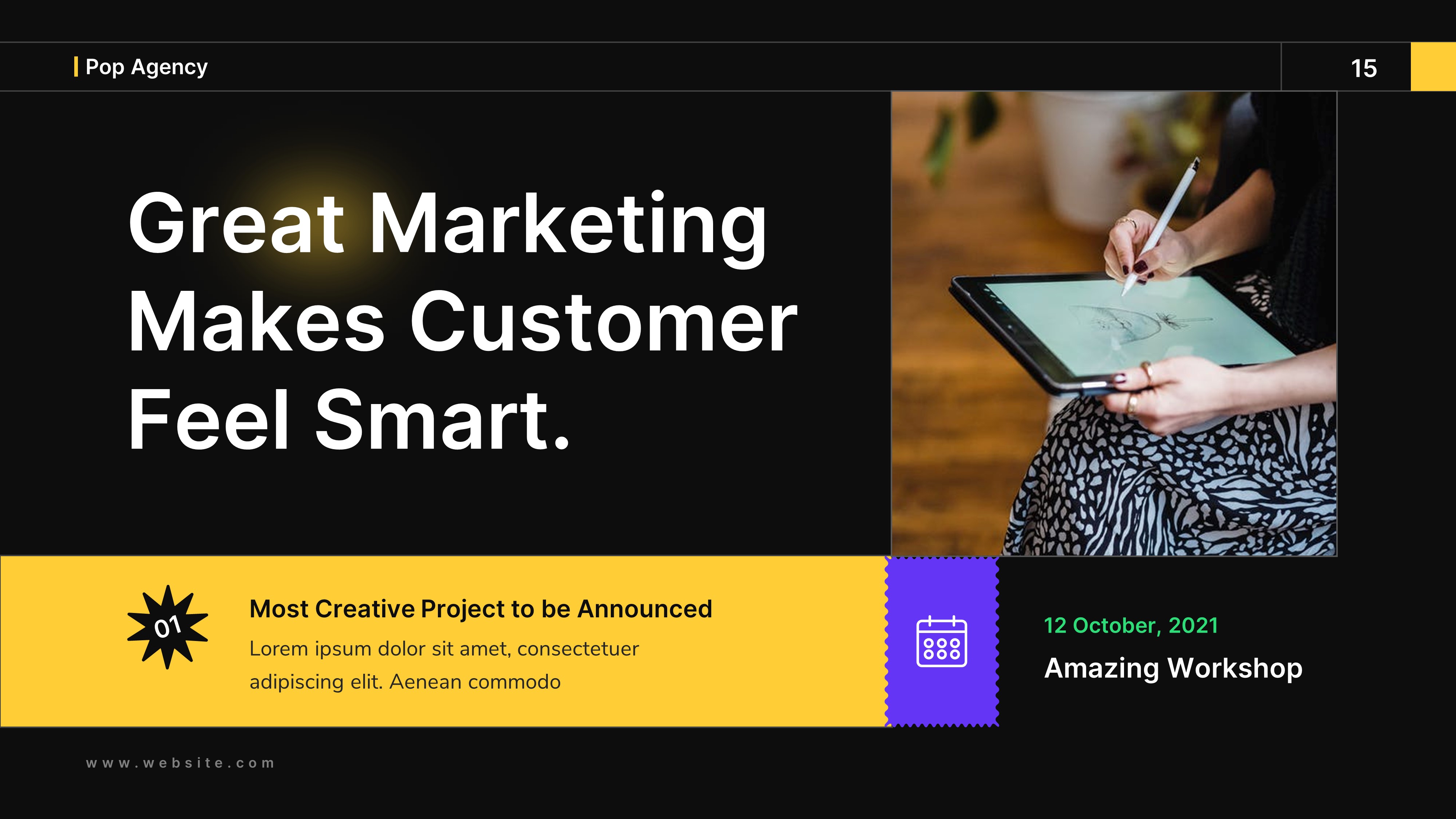 Pop Agency Creative Business PowerPoint Template, Presentation Templates