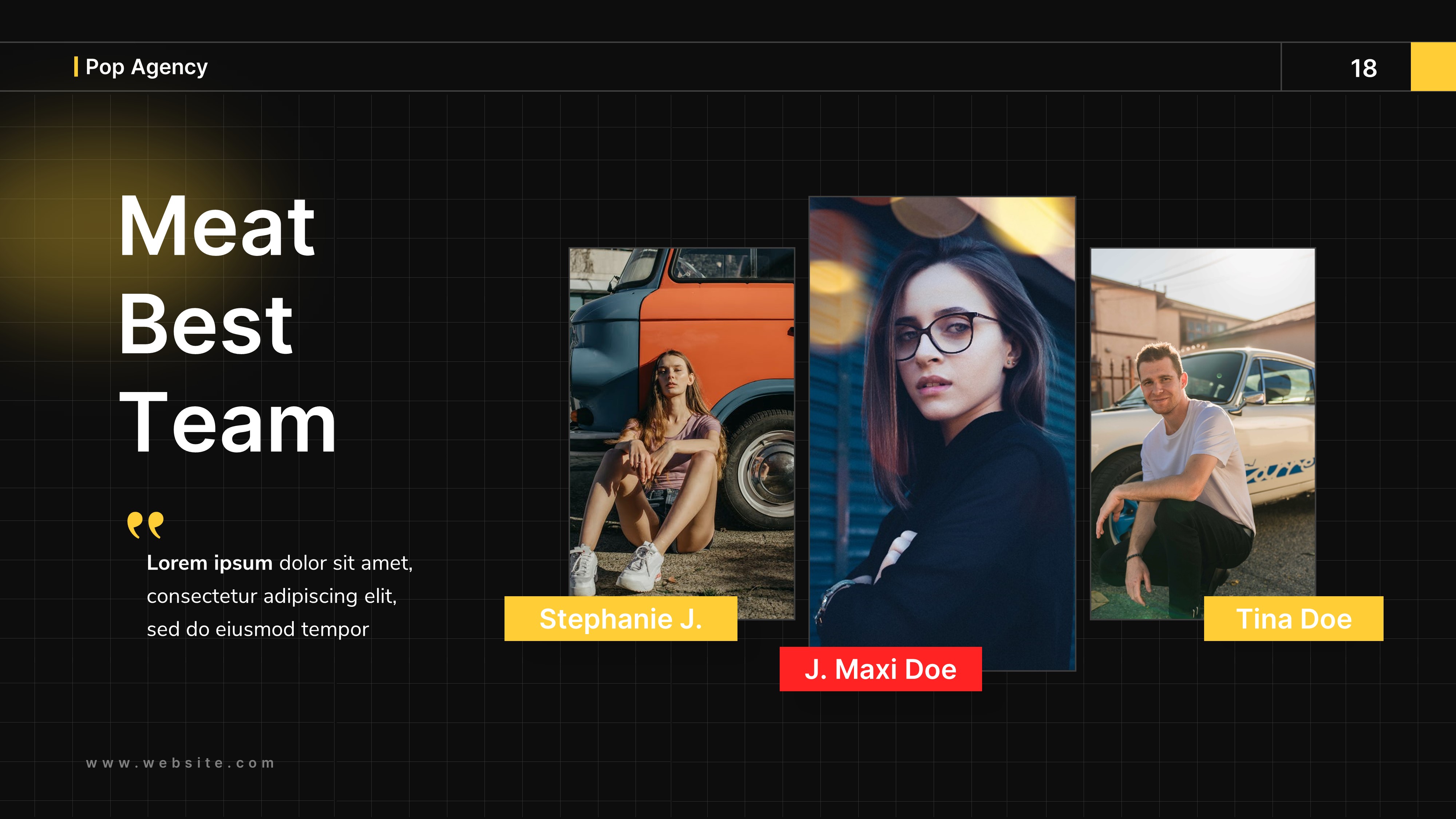 Pop Agency Creative Business PowerPoint Template, Presentation Templates