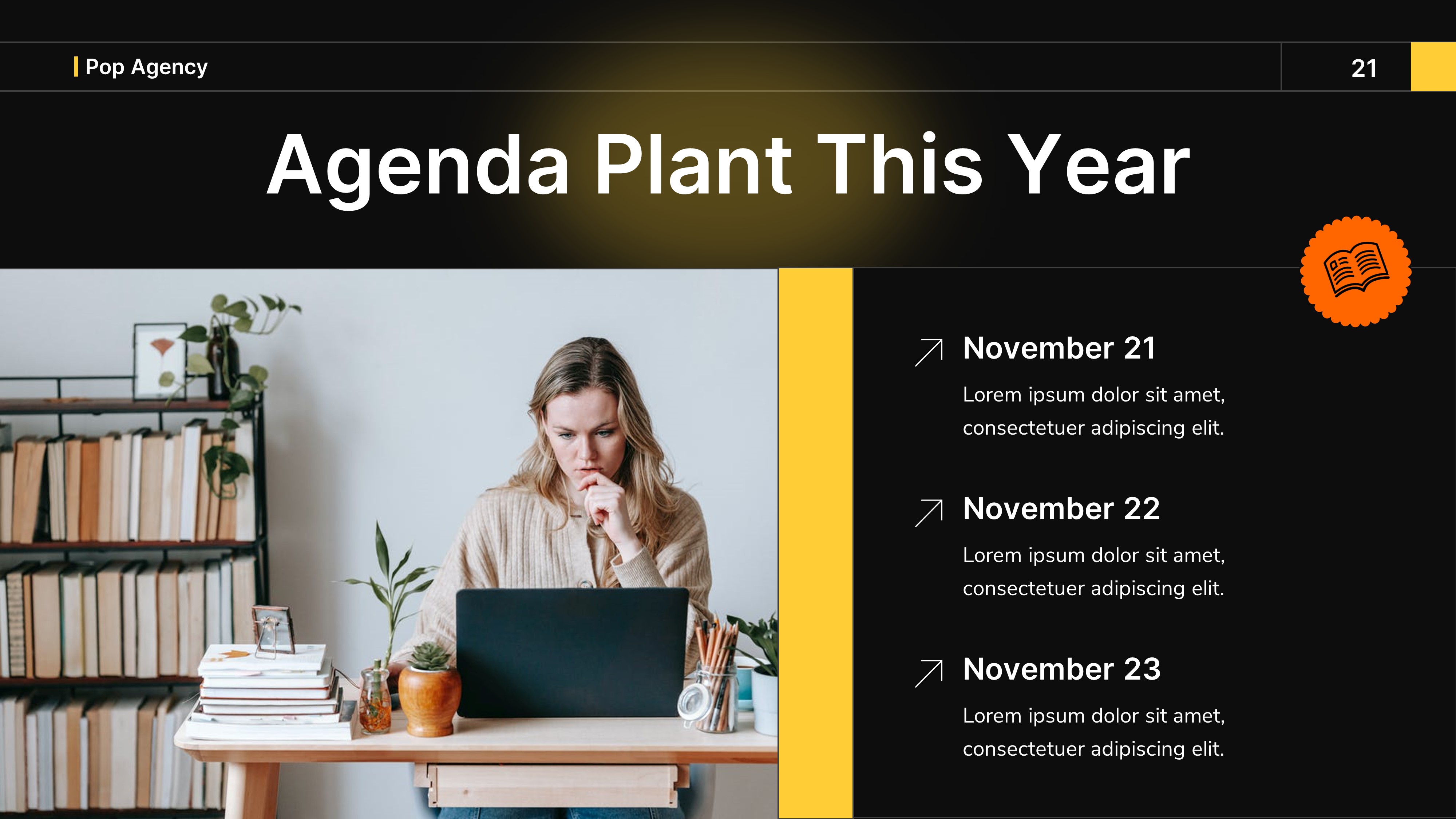 Pop Agency Creative Business PowerPoint Template, Presentation Templates