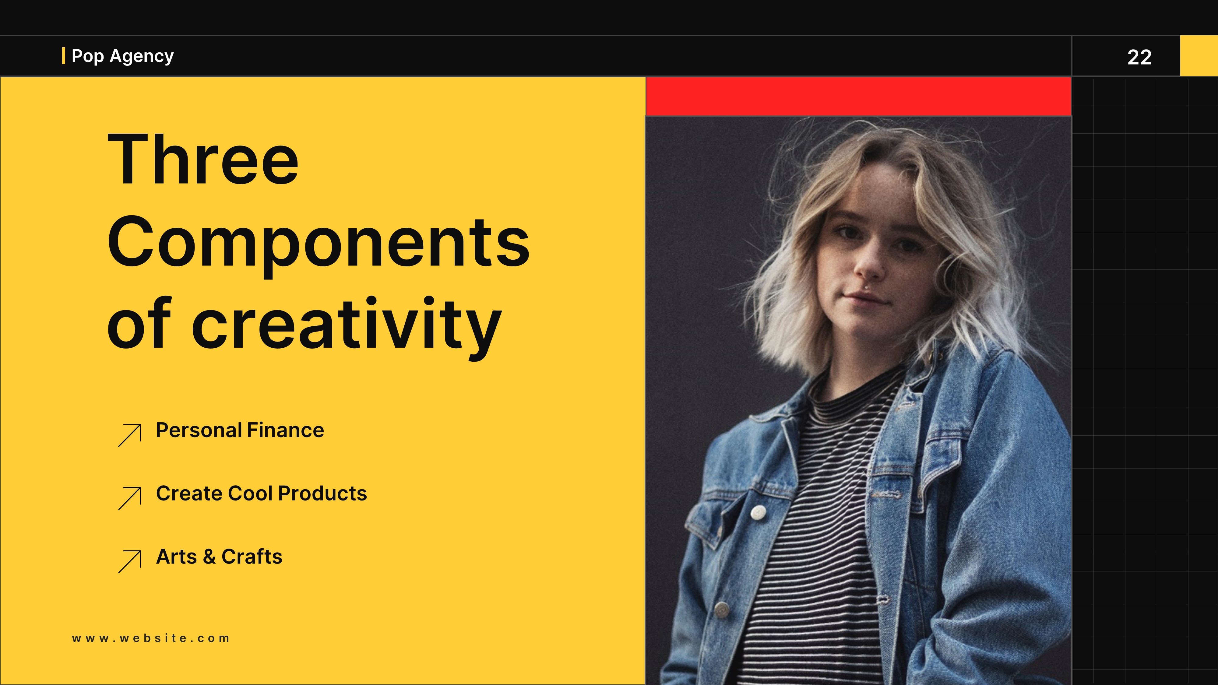 Pop Agency Creative Business PowerPoint Template, Presentation Templates