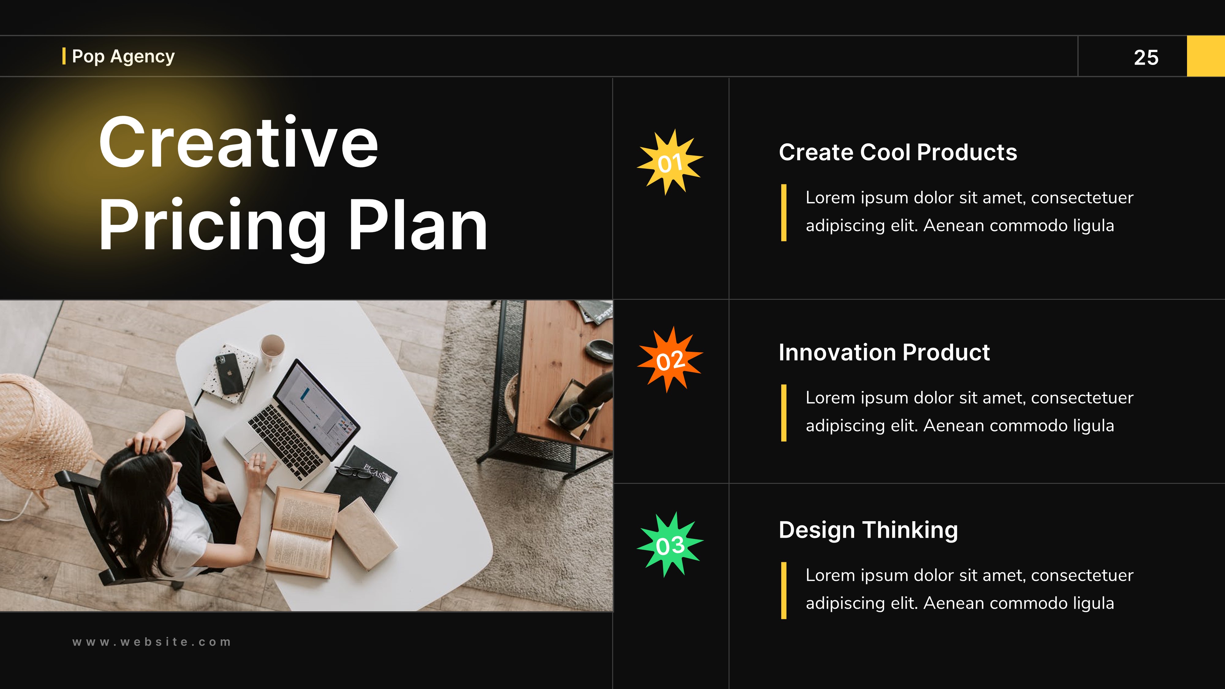 Pop Agency Creative Business PowerPoint Template, Presentation Templates