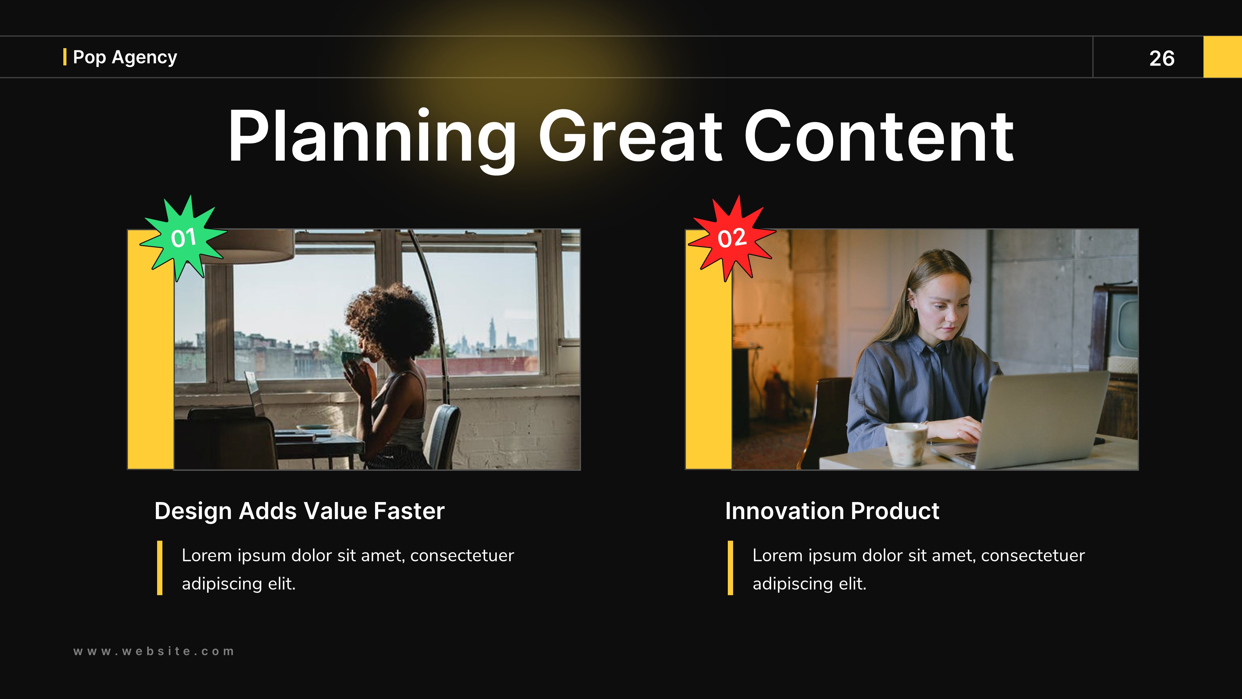 Pop Agency Creative Business PowerPoint Template, Presentation Templates