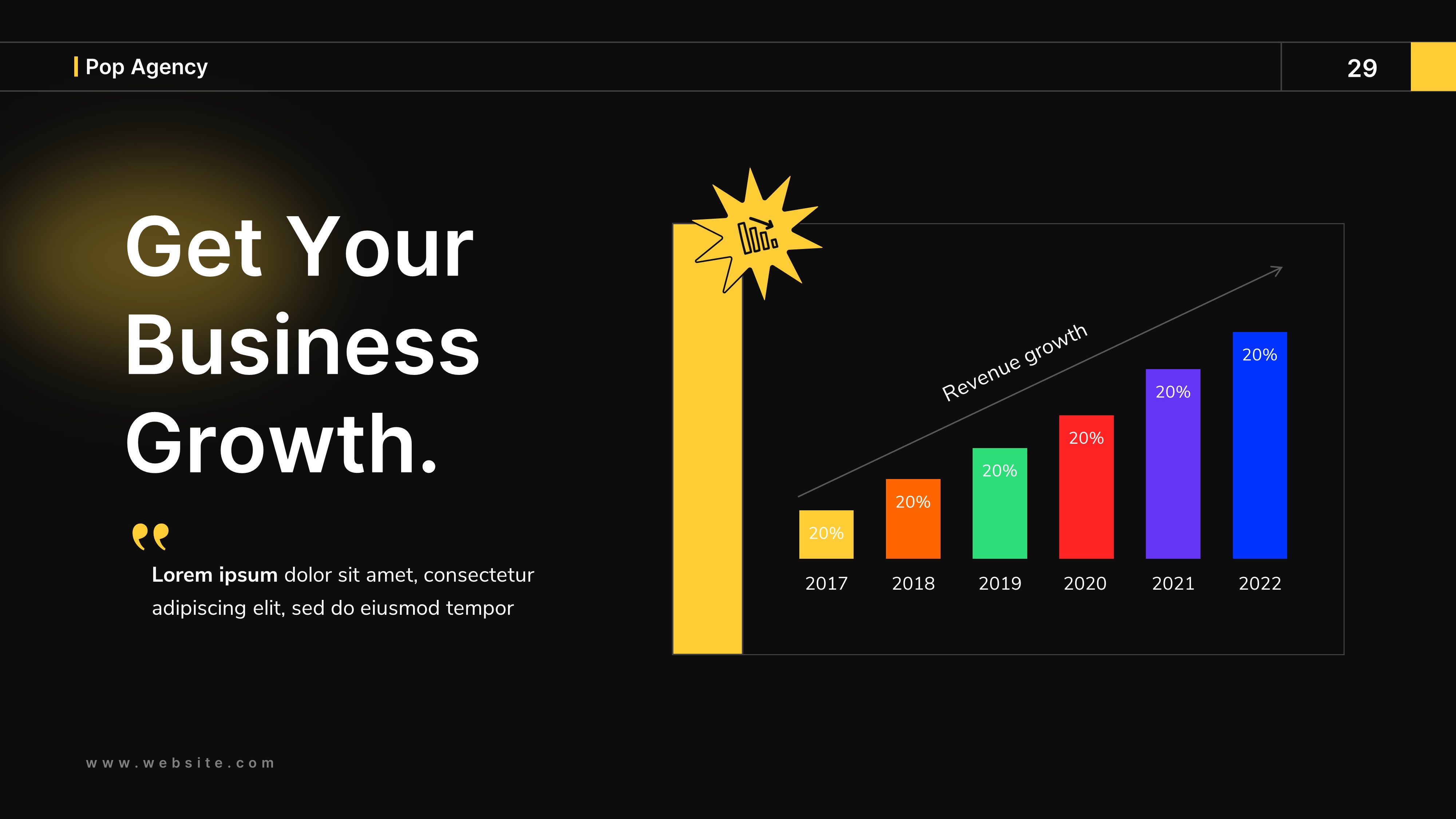 Pop Agency Creative Business PowerPoint Template, Presentation Templates