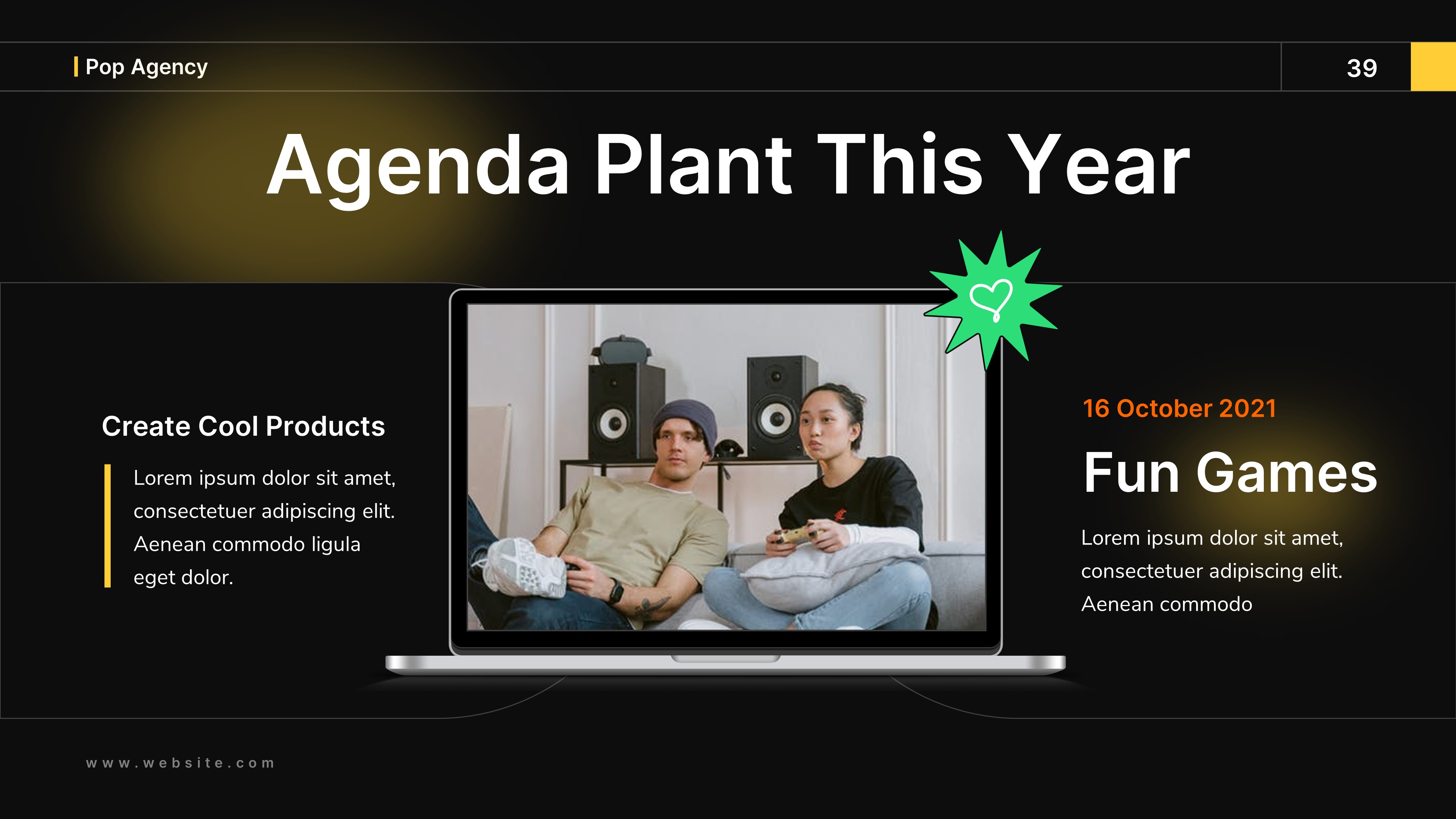 Pop Agency Creative Business PowerPoint Template, Presentation Templates