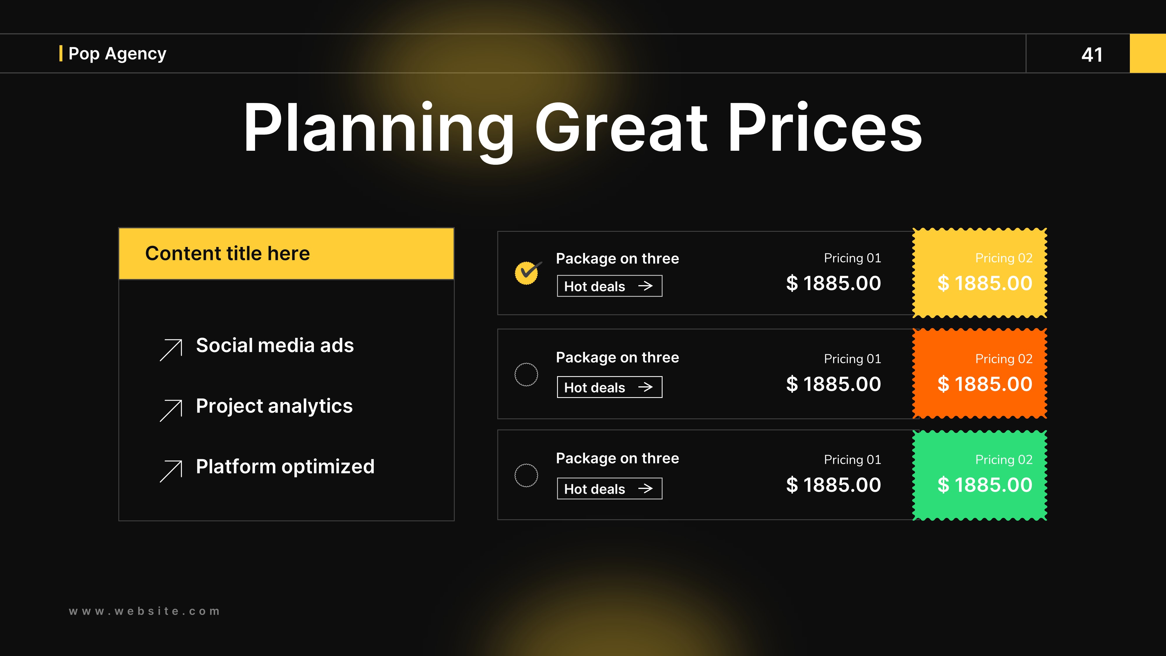 Pop Agency Creative Business PowerPoint Template, Presentation Templates