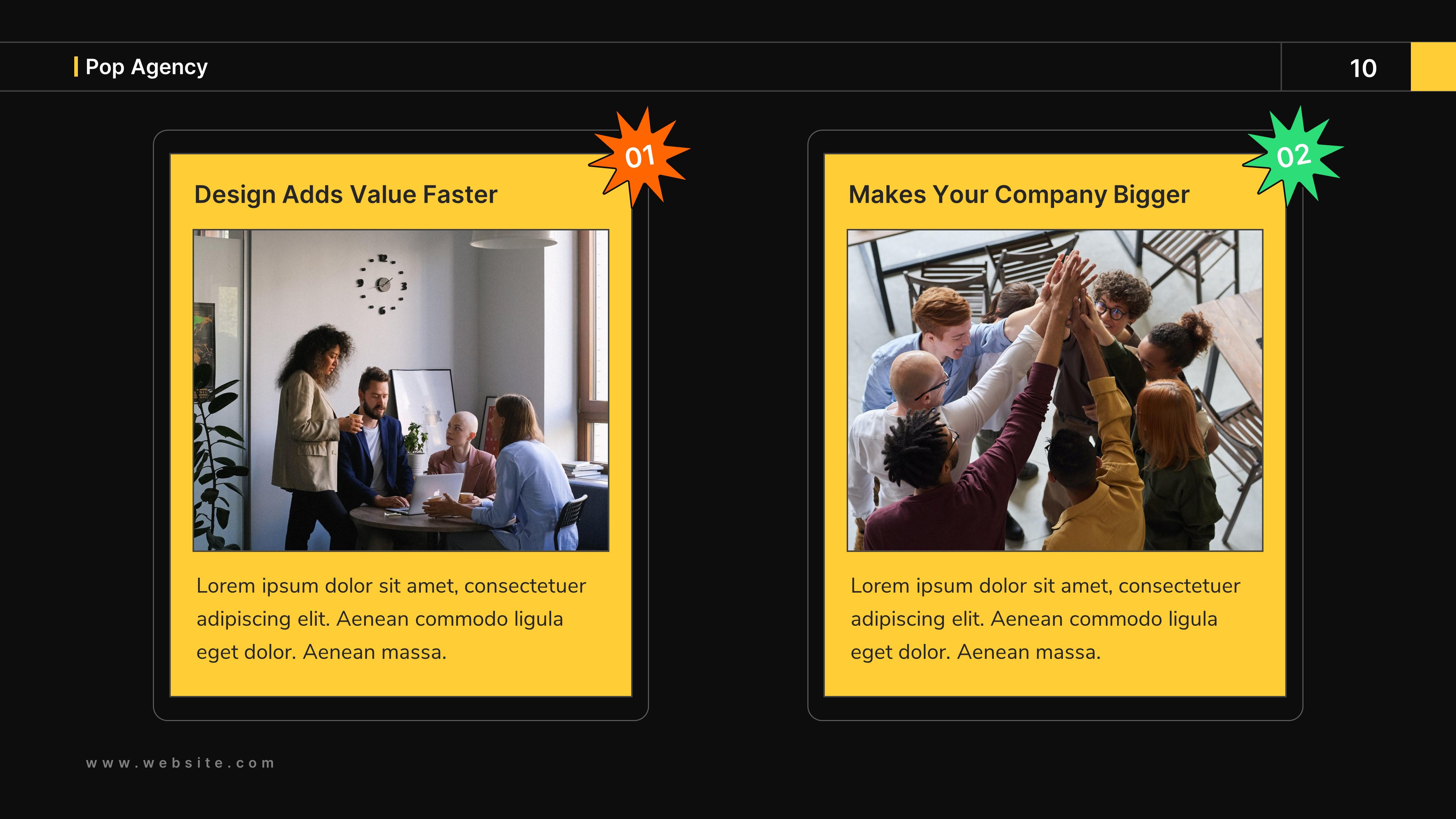 Pop Agency Creative Business Google Slide Template, Presentation Templates