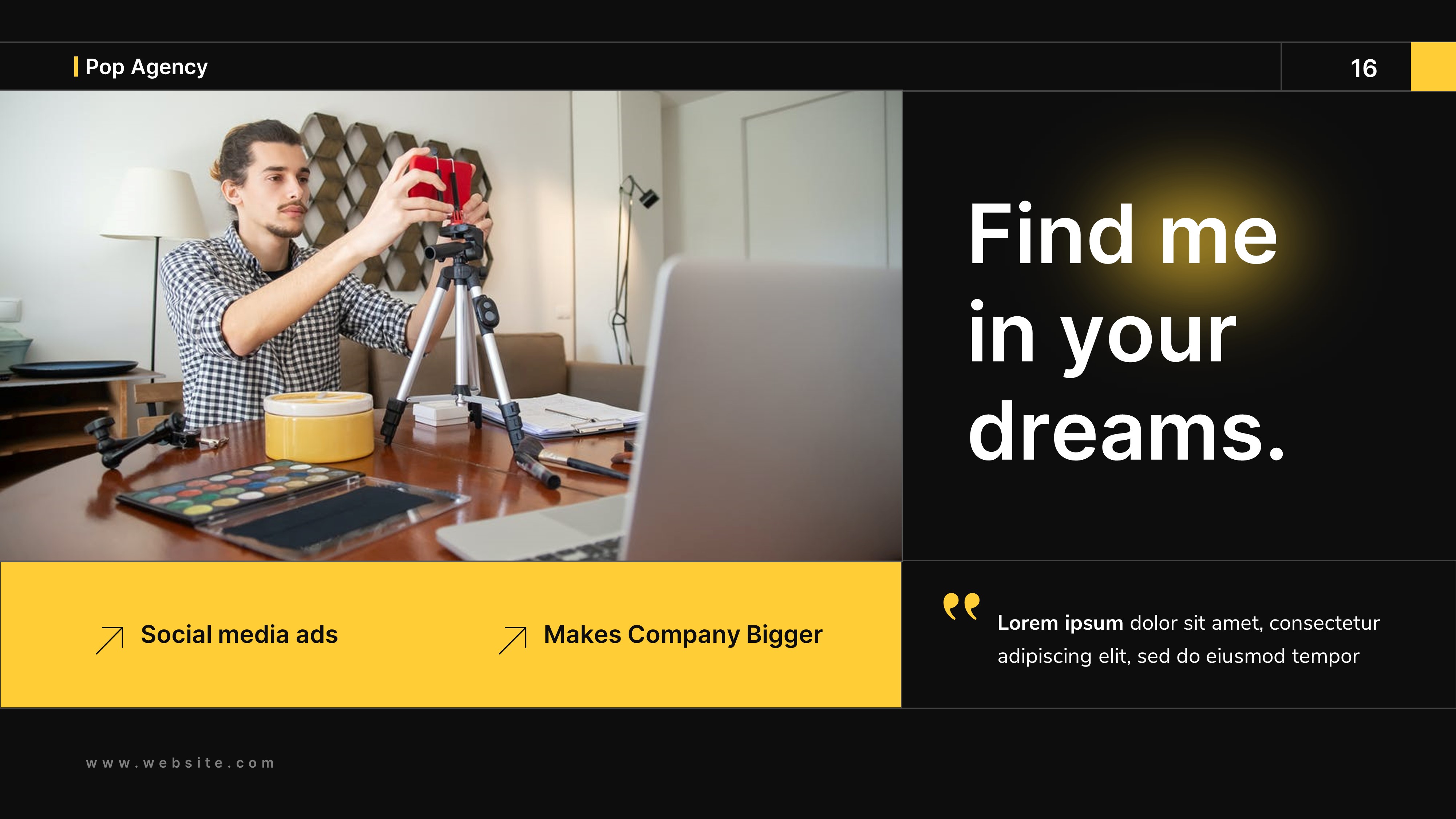 Pop Agency Creative Business Google Slide Template, Presentation Templates