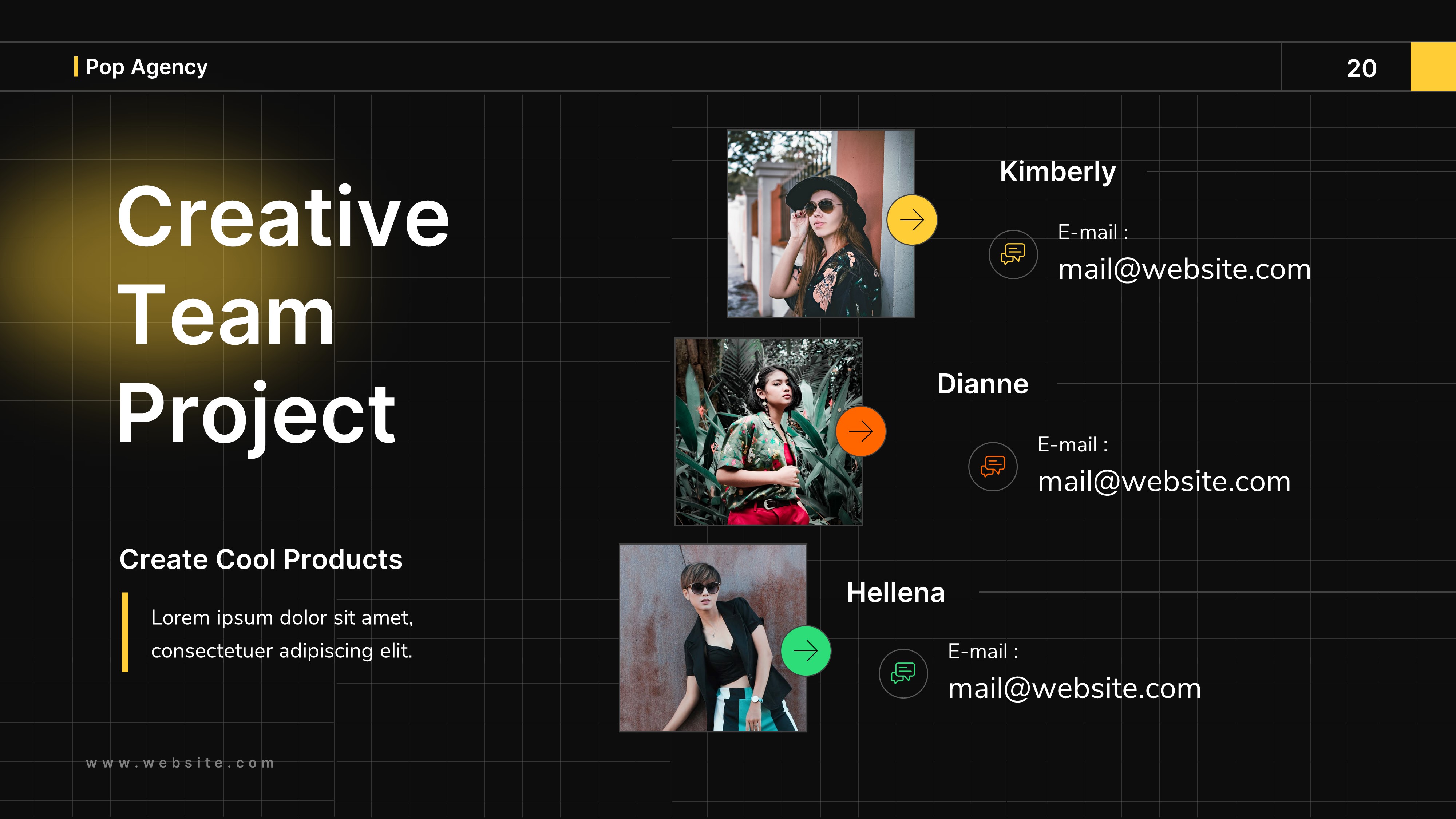 Pop Agency Creative Business Google Slide Template, Presentation Templates