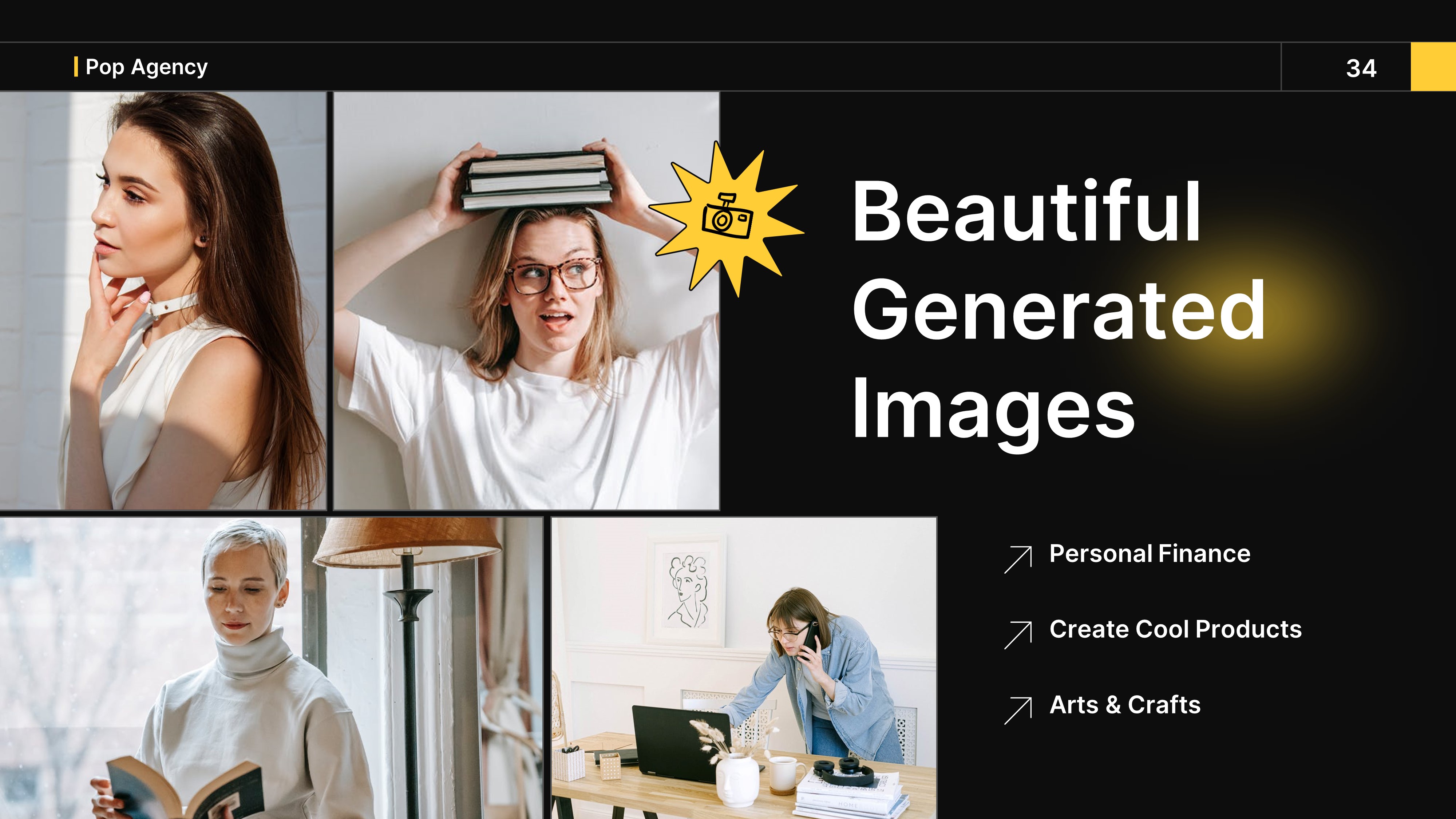 Pop Agency Creative Business Google Slide Template, Presentation Templates