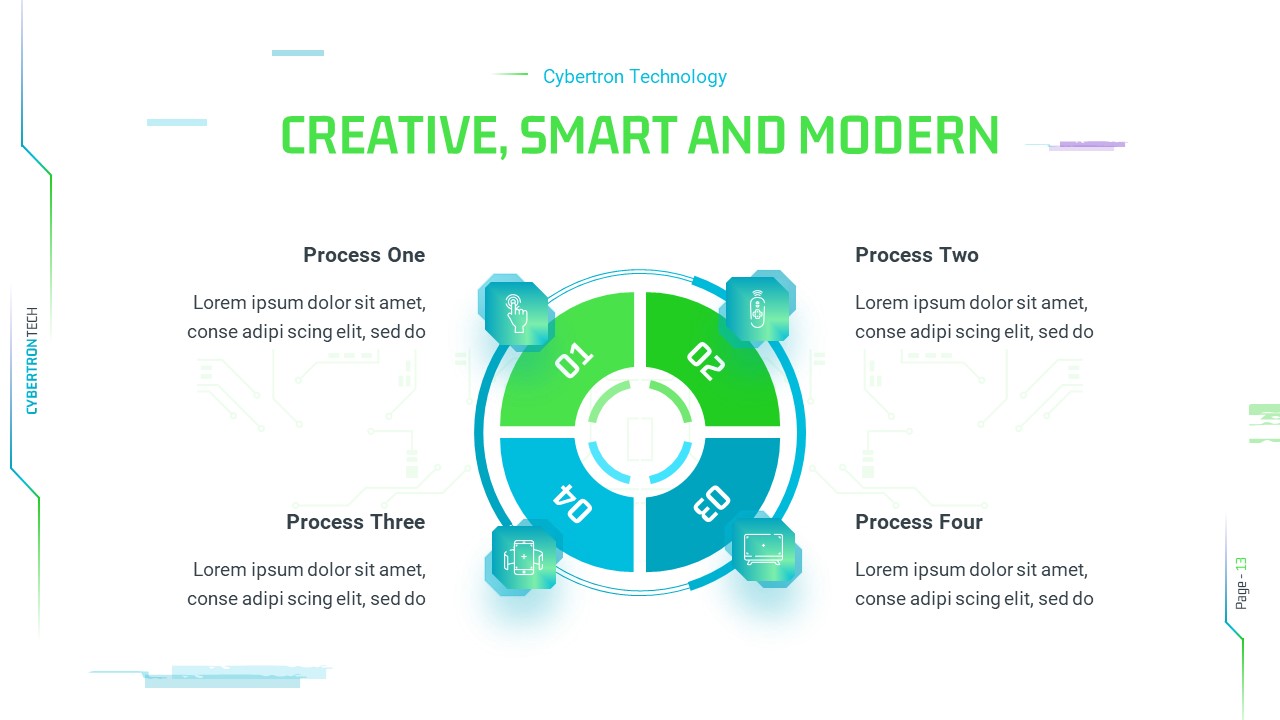 Cybertron Modern Technology PowerPoint Template, Presentation Templates