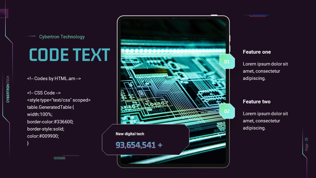 Cybertron Modern Technology PowerPoint Template, Presentation Templates