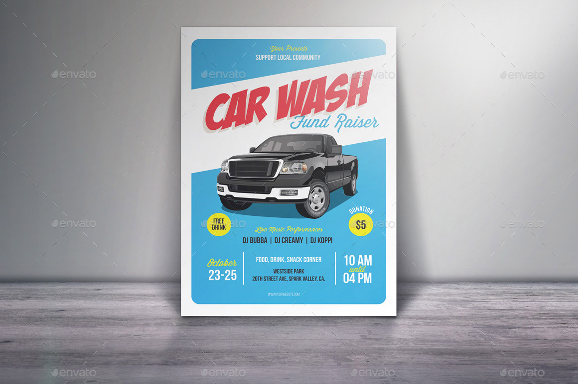 Car Wash Fund Raiser Flyer, Print Templates | GraphicRiver