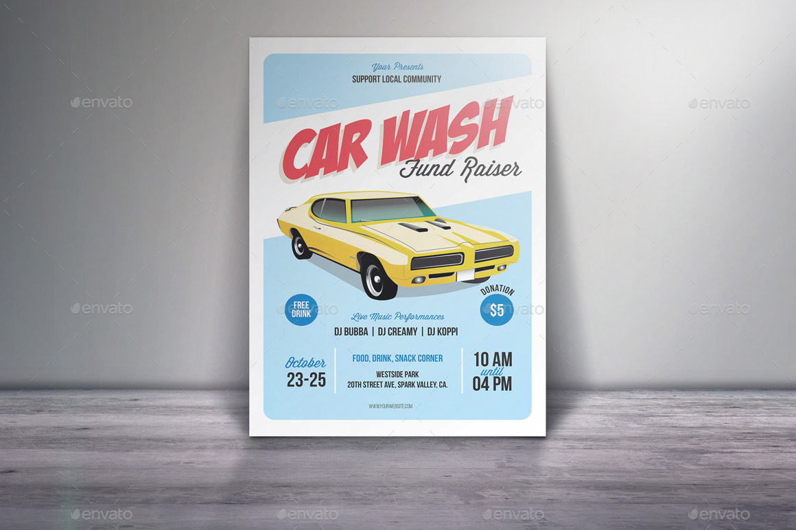 Car Wash Fund Raiser Flyer, Print Templates | GraphicRiver