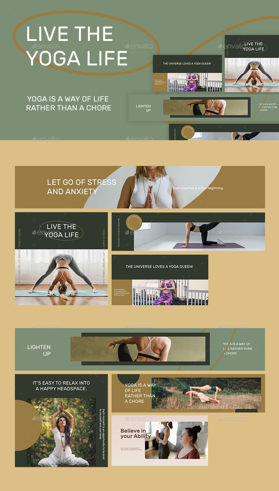 Fitness LinkedIn Banners, Web Elements | GraphicRiver