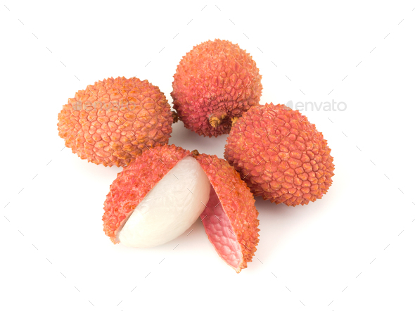 Lychee. Fresh lychees isolated on white background Stock Photo by ...