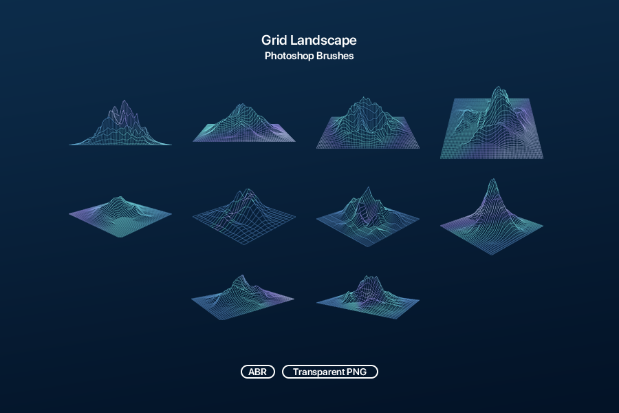 Grid Landscape Photoshop Brushes Set, Add-ons | GraphicRiver