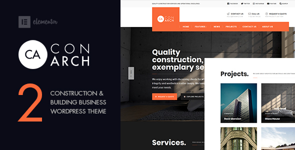 Con Arch - Construction & Building Business WordPress Theme by Dannci