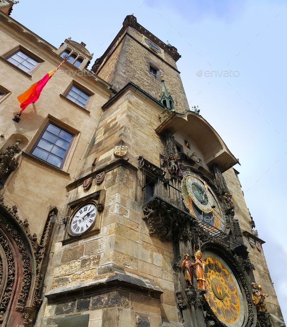 Old Town Hall Tower with Astronomical Clock in Prague Stock Photo by ...
