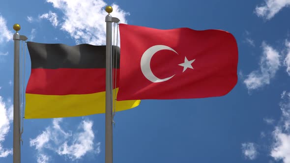 Germany Flag Vs Turkey On Flagpole, Motion Graphics | VideoHive