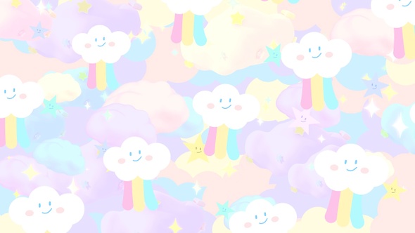 Pastel Rainbow Doodle Sky, Motion Graphics | VideoHive