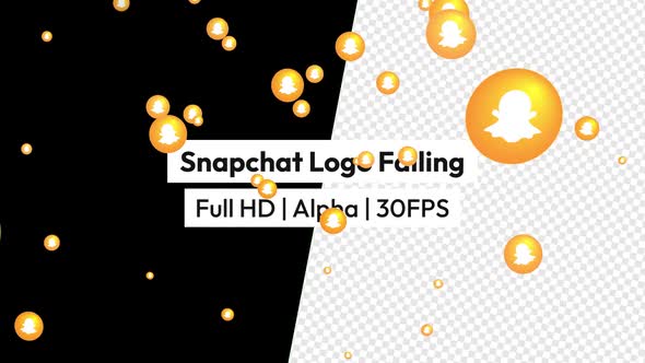 Snapchat Logo Icon Falling with Alpha, Motion Graphics | VideoHive