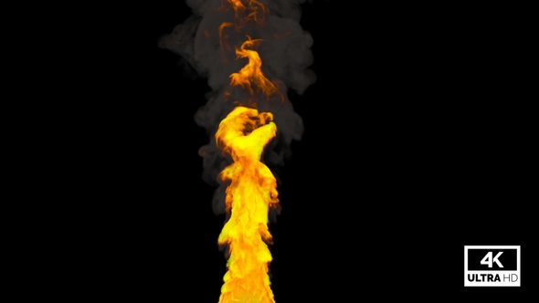 Large Scale Rising Fire Flame With Smoke, Motion Graphics | VideoHive