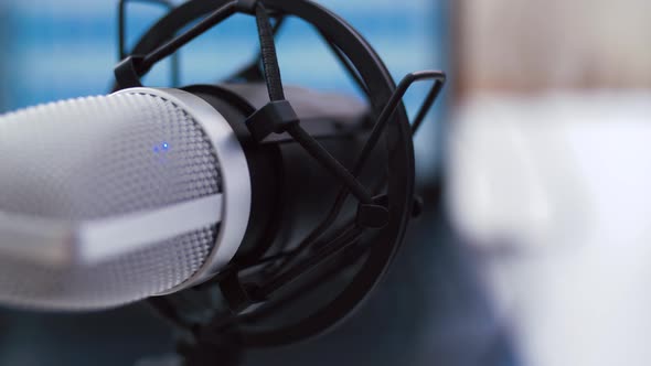 Close Up of Microphone at Recording Studio, Stock Footage | VideoHive