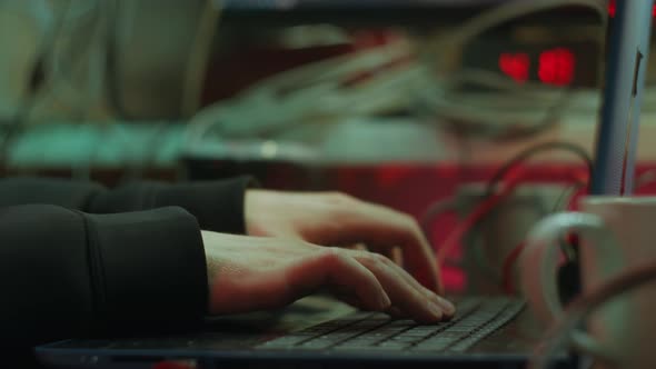 Professional Hacker Workplace Closeup, Stock Footage | VideoHive