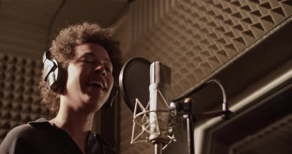 Black Woman Rapping in Recording Studio, Stock Footage | VideoHive