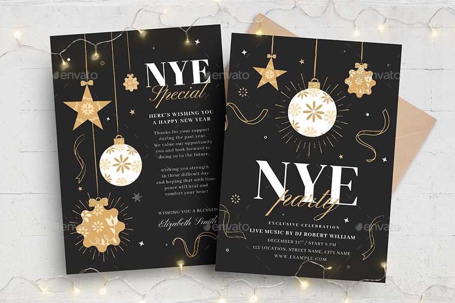 NYE Party Flyer template, Print Templates | GraphicRiver