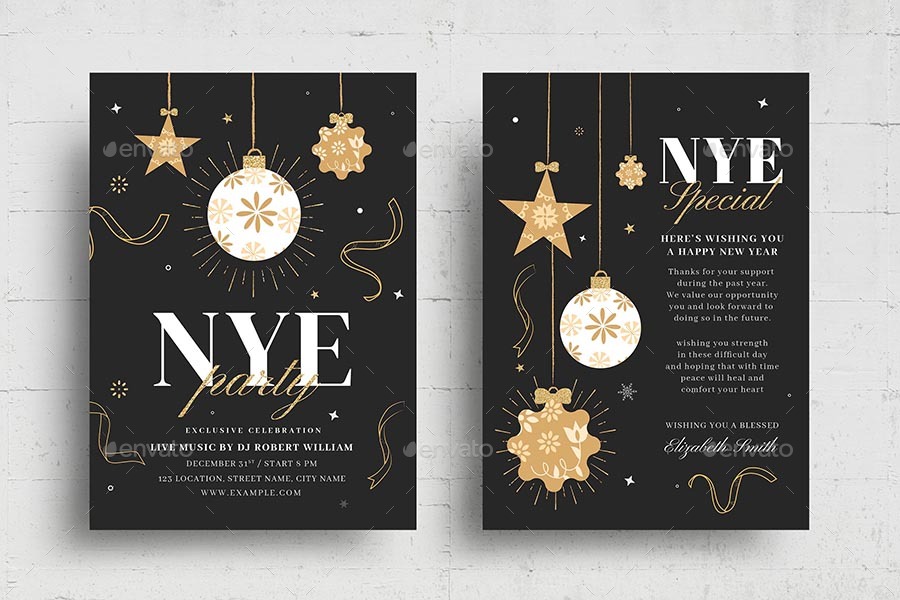 NYE Party Flyer template, Print Templates | GraphicRiver