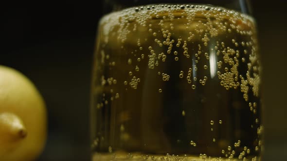 Pour Into Transparent Glass of Gas Juice, Stock Footage | VideoHive