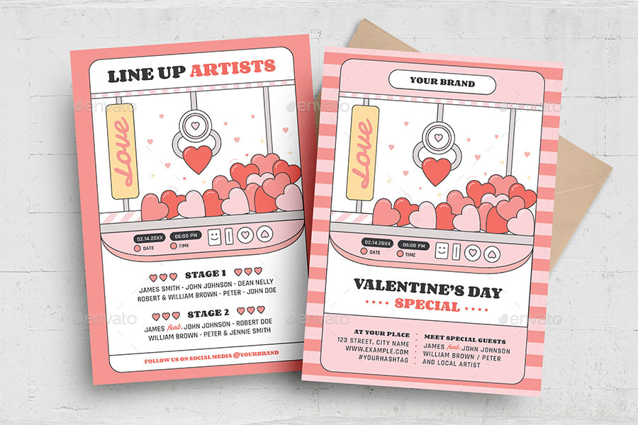 Valentine's Day Retro Arcade Concept by BrandPacks | GraphicRiver