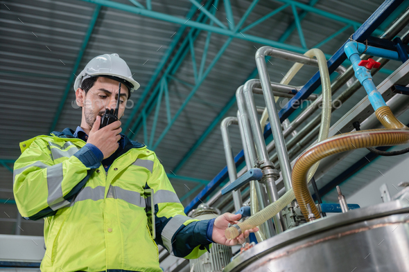 technician inspection engineer working to maintenance a construction ...
