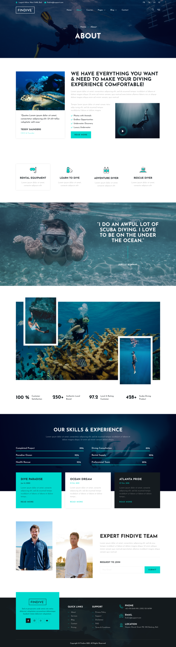 Findive – Scuba Diving & Water Sports Elementor Template Kit by jegtheme