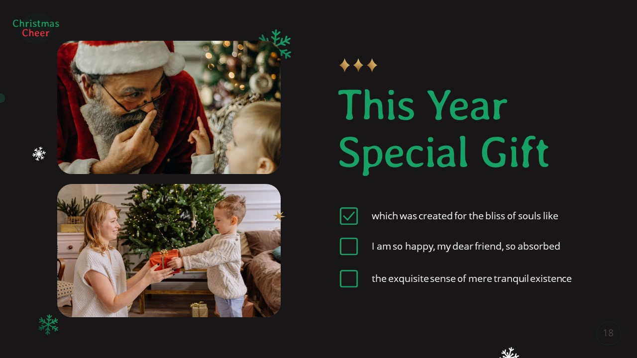 Christmas Cheer Creative PowerPoint Template, Presentation Templates