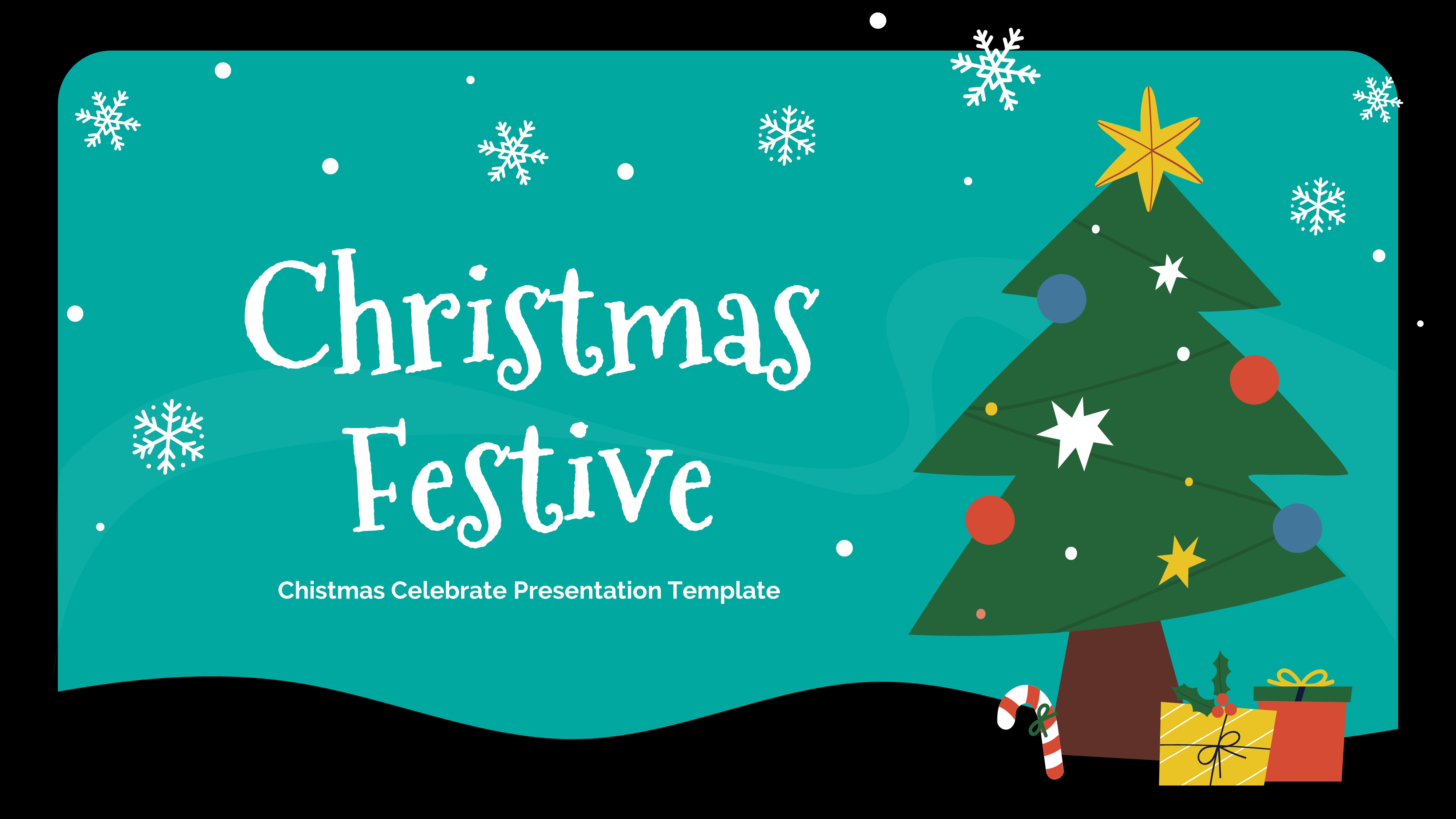 Christmas Festive Creative PowerPoint Template, Presentation Templates