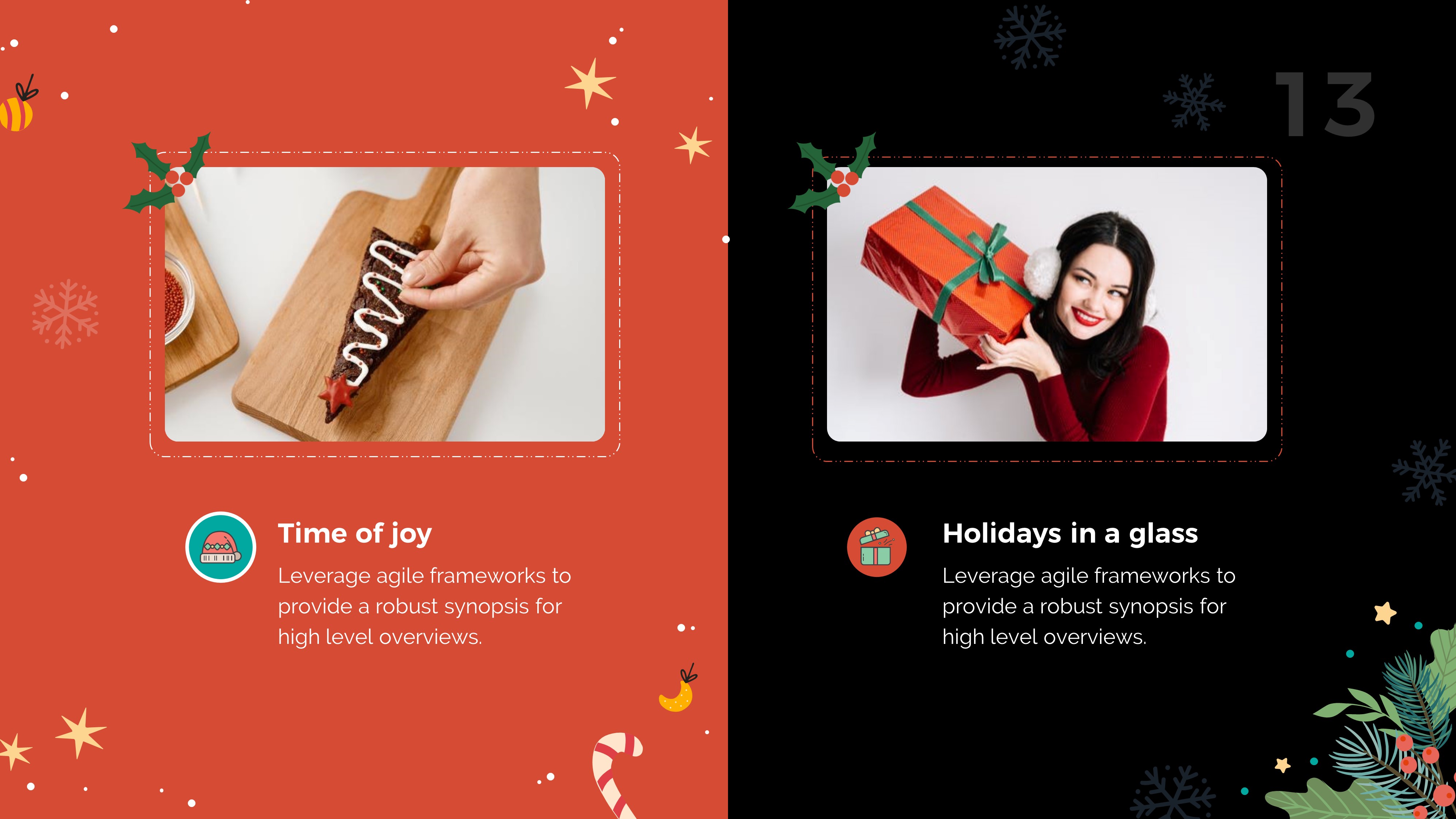 Christmas Festive Creative PowerPoint Template, Presentation Templates