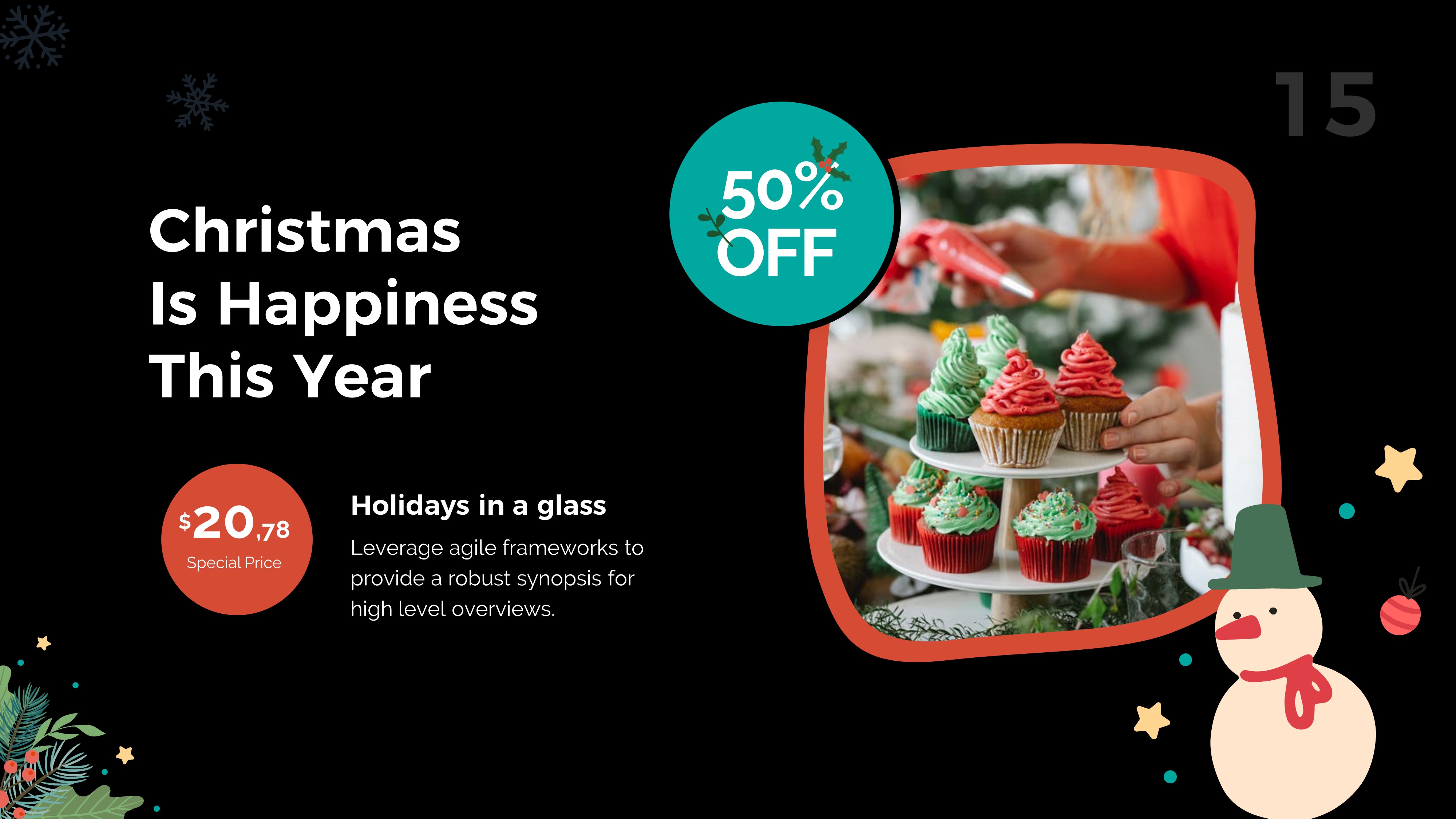 Christmas Festive Creative PowerPoint Template, Presentation Templates