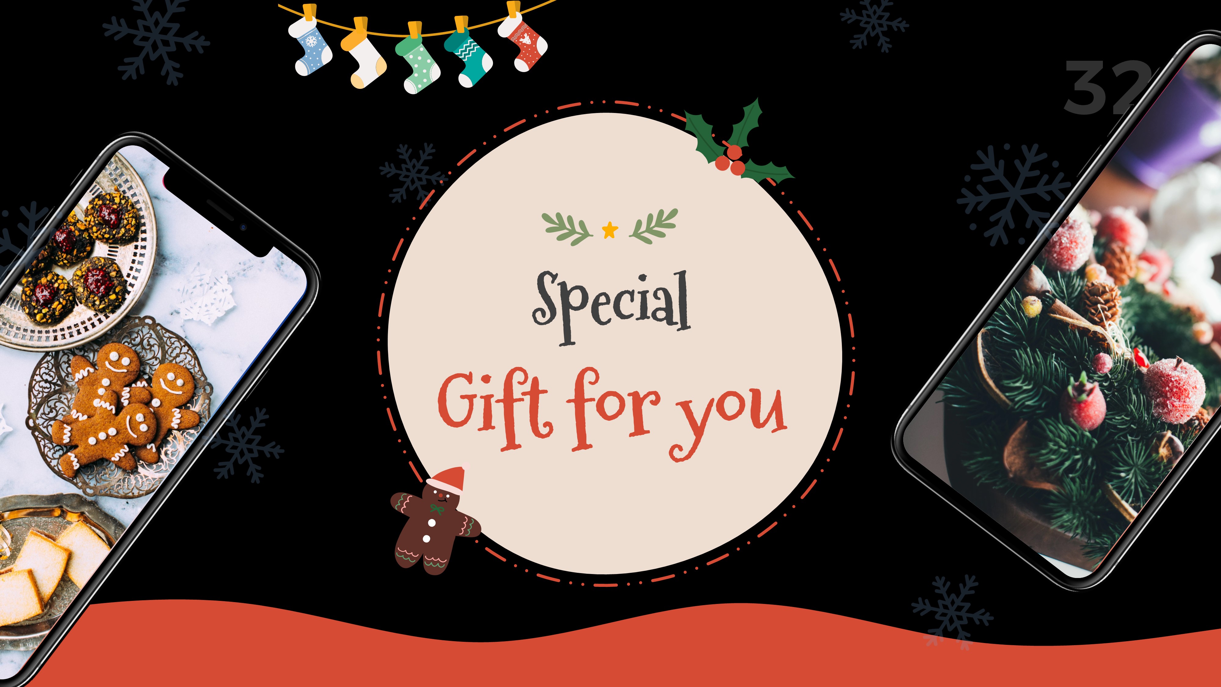 Christmas Festive Creative PowerPoint Template, Presentation Templates