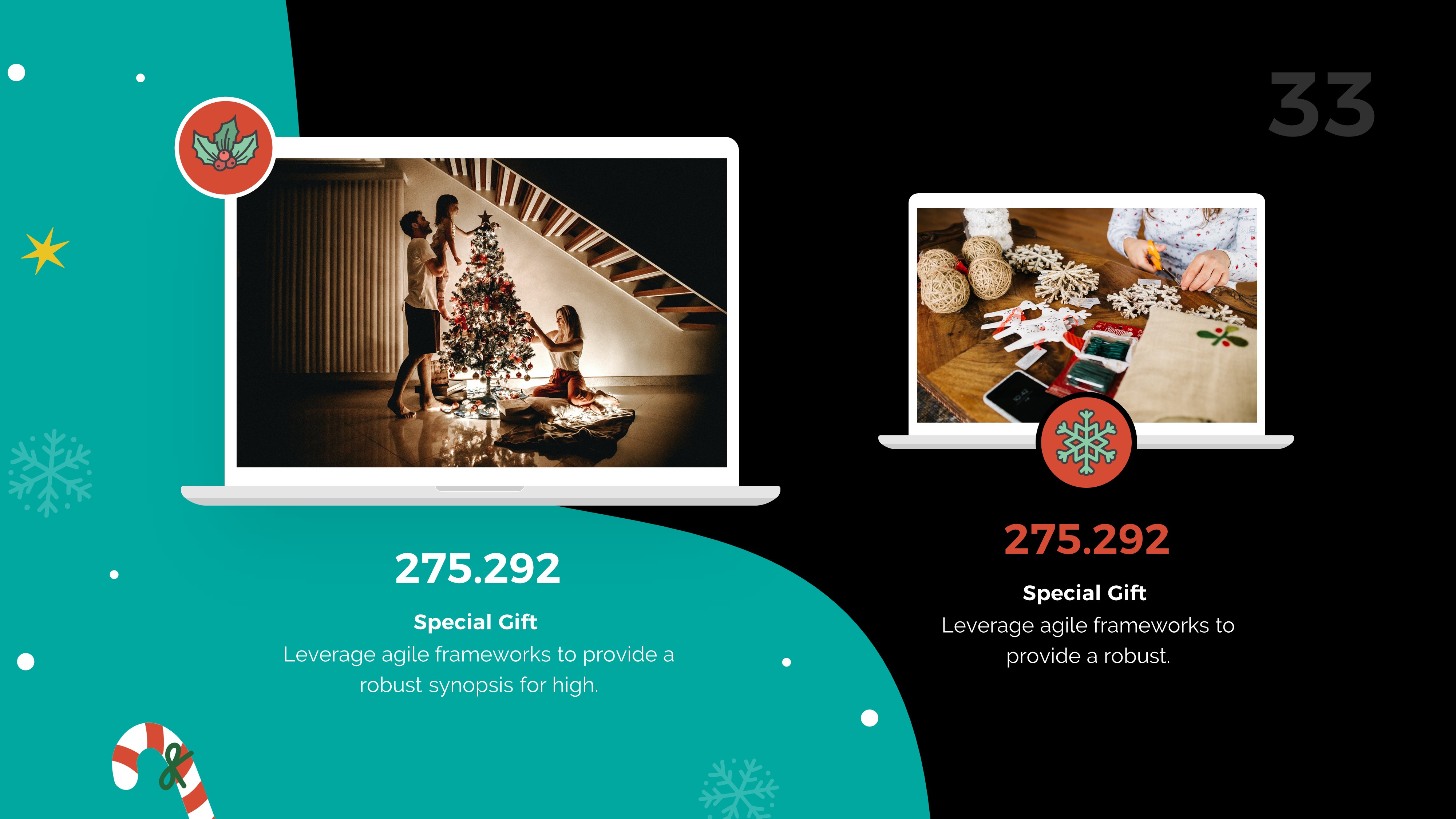 Christmas Festive Creative PowerPoint Template, Presentation Templates