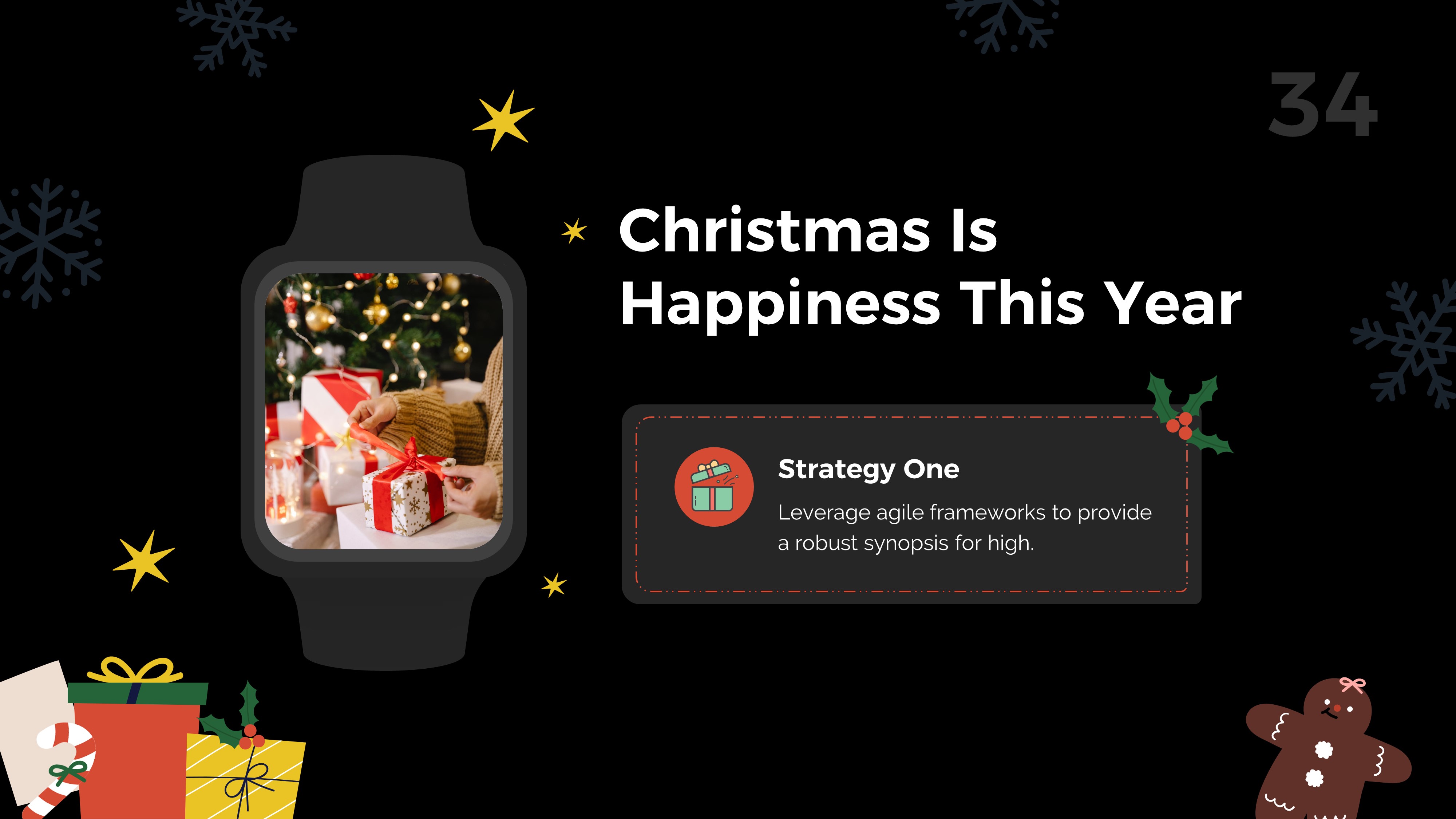 Christmas Festive Creative PowerPoint Template, Presentation Templates