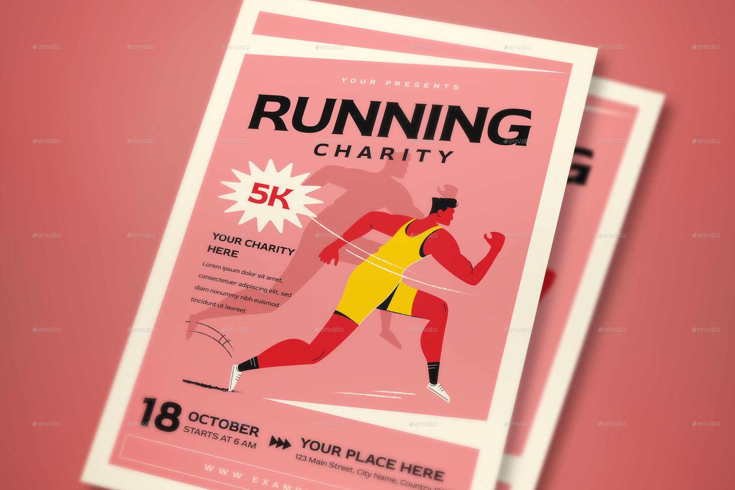 Running Charity Flyer Set, Print Templates | GraphicRiver