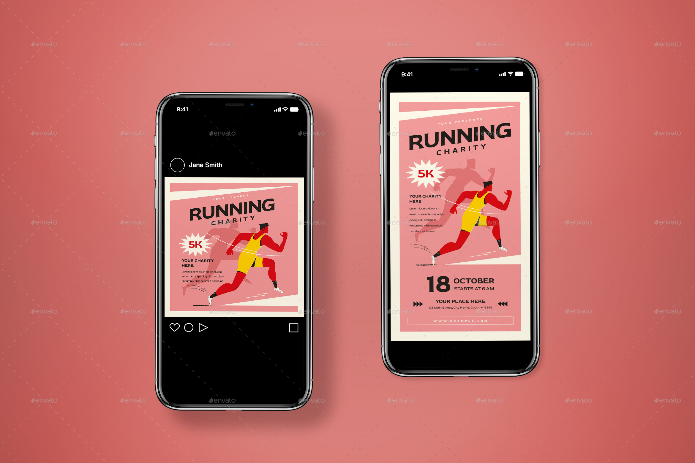 Running Charity Flyer Set, Print Templates | GraphicRiver