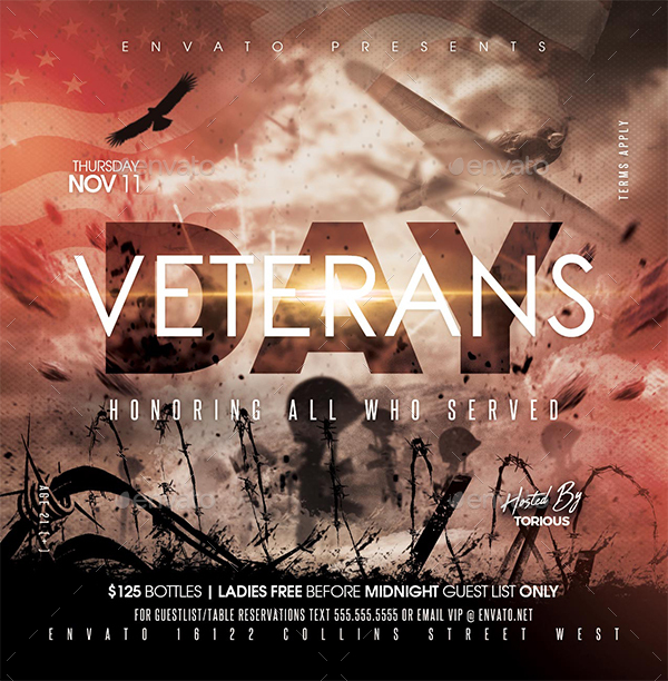 Veterans Day Flyer Template, Print Templates | GraphicRiver