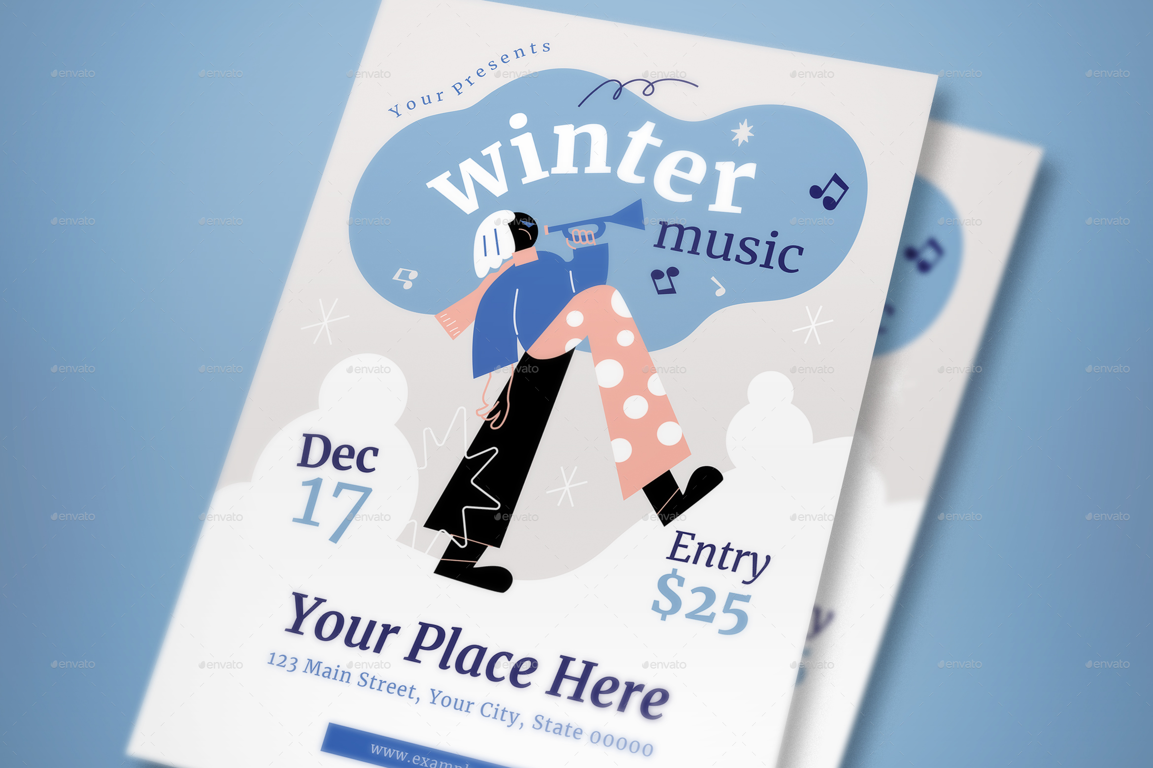 Winter Music Flyer Set, Print Templates | GraphicRiver