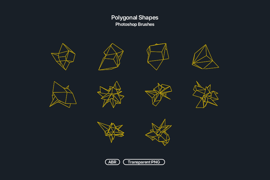 Polygonal Shapes Photoshop Brushes Set, Add-ons | GraphicRiver