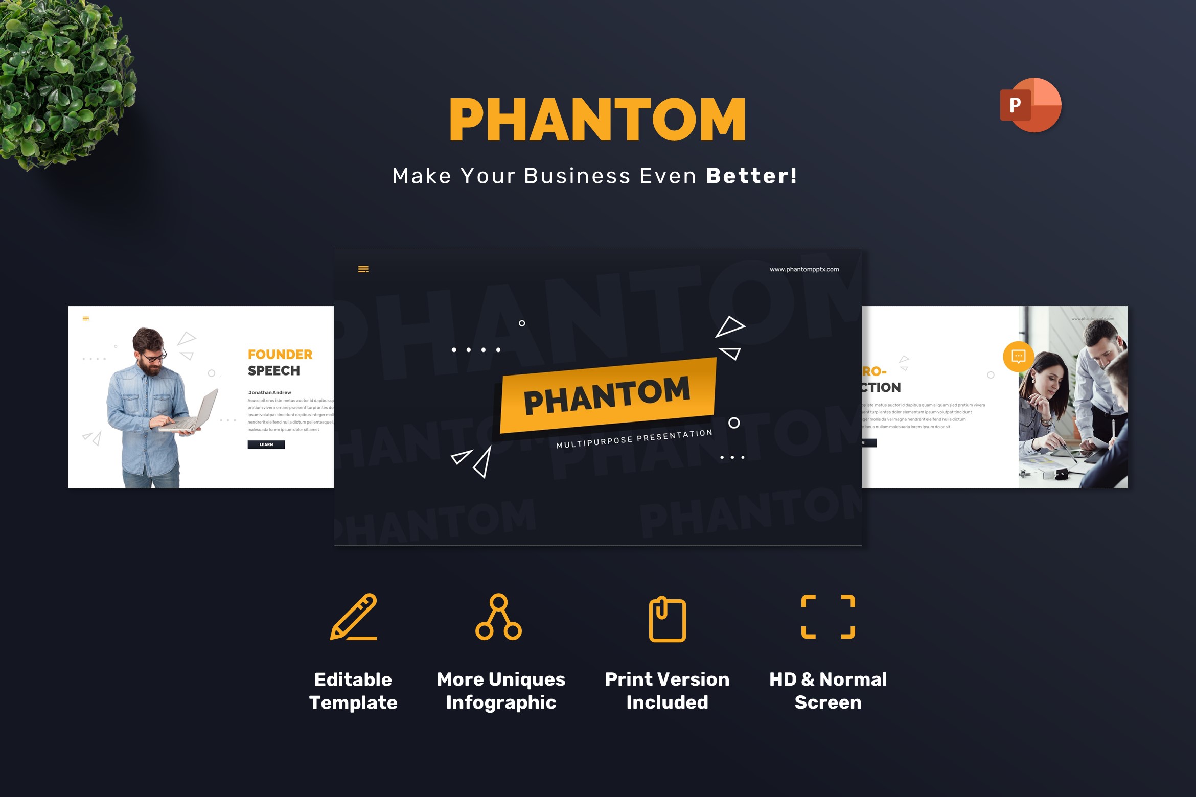 Phantom - Multipurpose Powerpoint Template, Presentation Templates