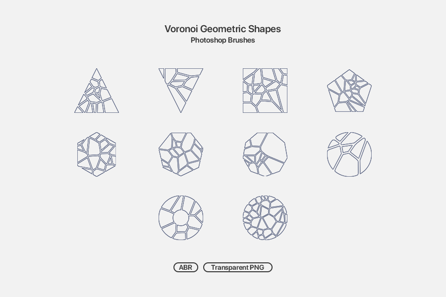 Voronoi Geometric Shapes Photoshop Brushes, Add-ons | GraphicRiver